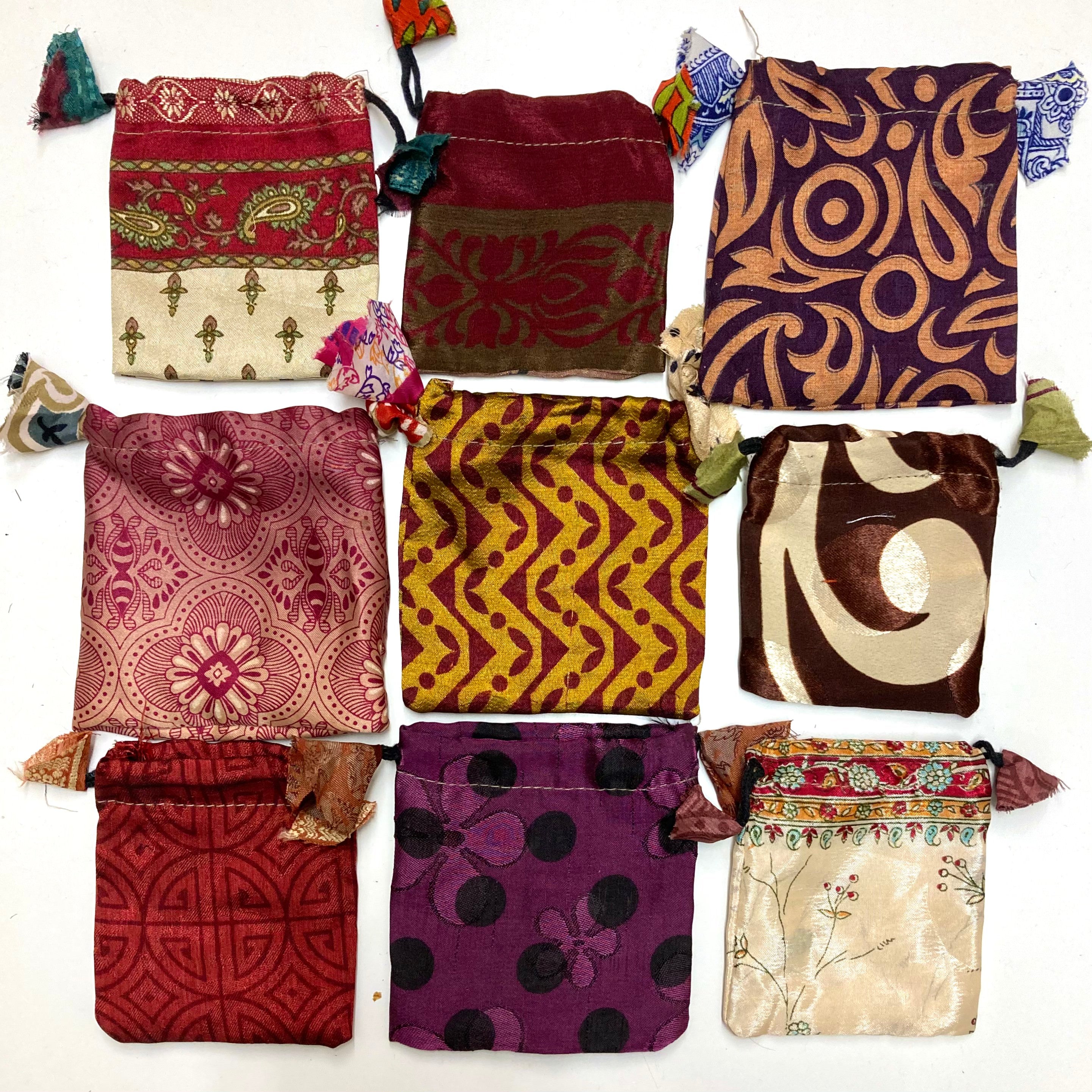 Upcycled Sari Gift Pouches – Bigger The Hoop